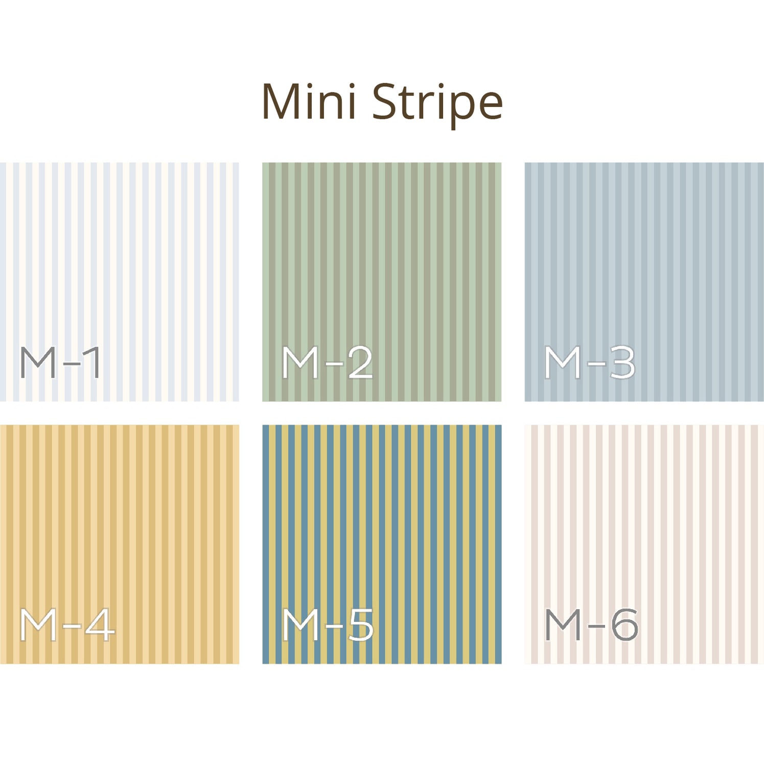 Mini Stripe M1 | Blue and White Striped Wallpaper | Mirth Studio