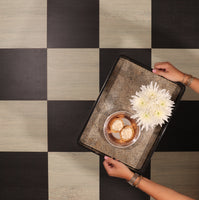 Black & White Checkerboard Hardwood | Mirth Studio