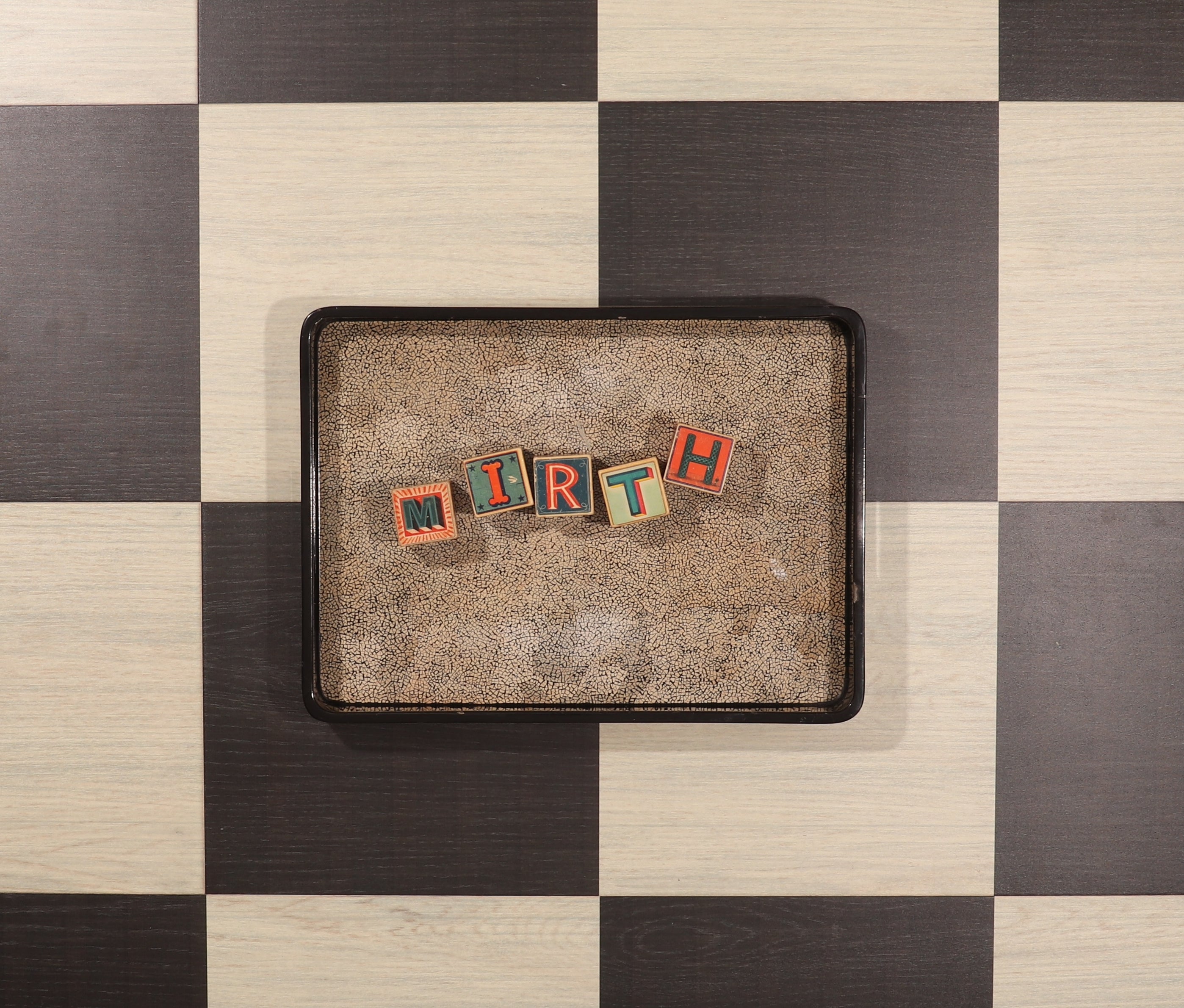 Black & White Checkerboard Hardwood | Mirth Studio